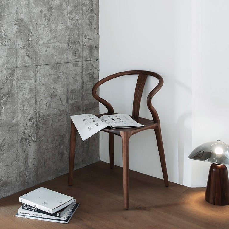 Modern Chinese Mulan Walnut Chair - Japandi Style For Sale at 1stDibs ...