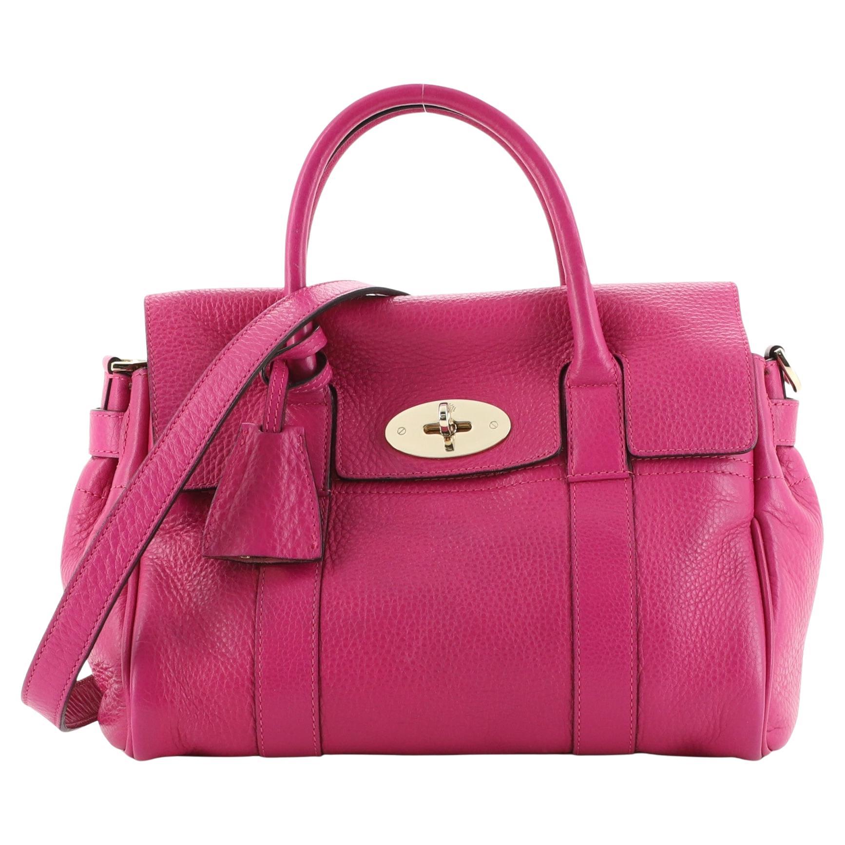 Mulberry Black/Brown Scotchgrain Leather Vintage Satchel For Sale at ...