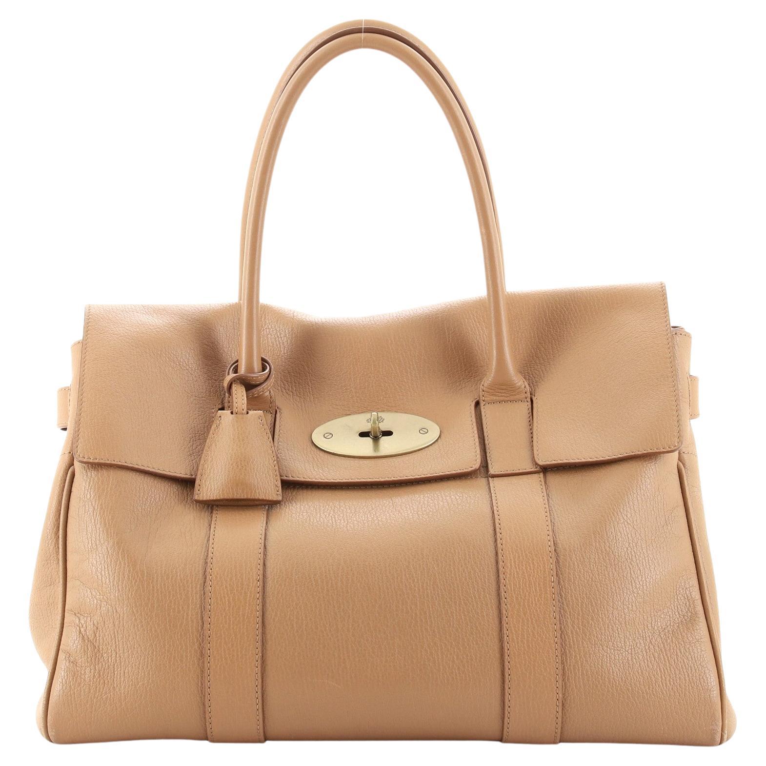 Mulberry Beige Leather Oversized Alexa Satchel For Sale at 1stDibs