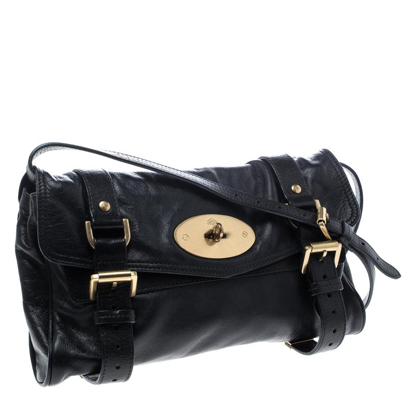 Mulberry Black Leather Alexa Shoulder Bag For Sale at 1stDibs
