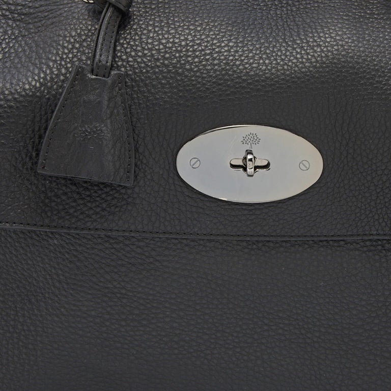 Mulberry Black Leather Flap Top Handle Bag For Sale at 1stDibs