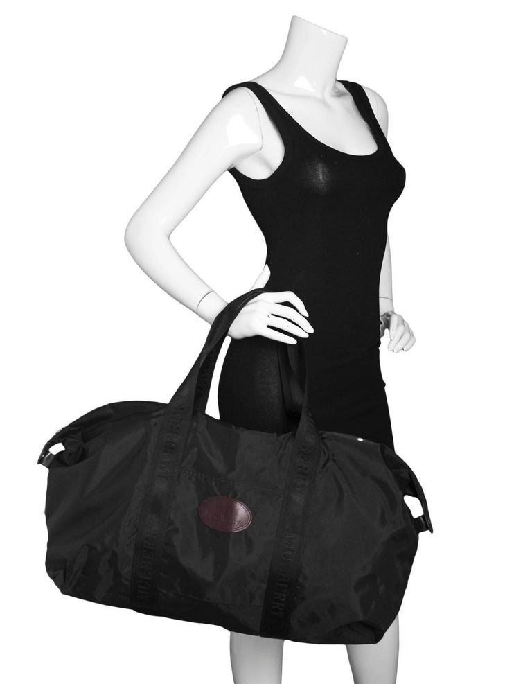 Mulberry Black Nylon Duffle Travel Bag For Sale at 1stDibs | mulberry ...