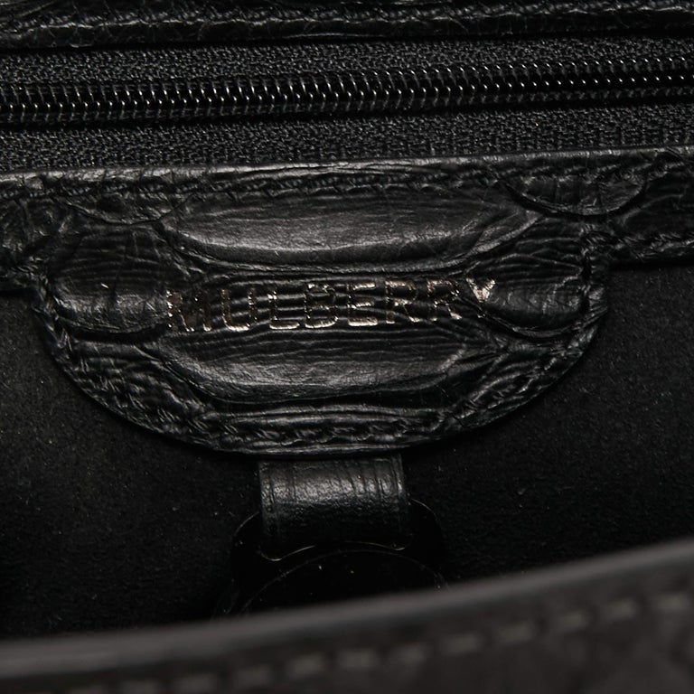 Mulberry Black Python Embossed Leather Delphine Chain Shoulder Bag For ...