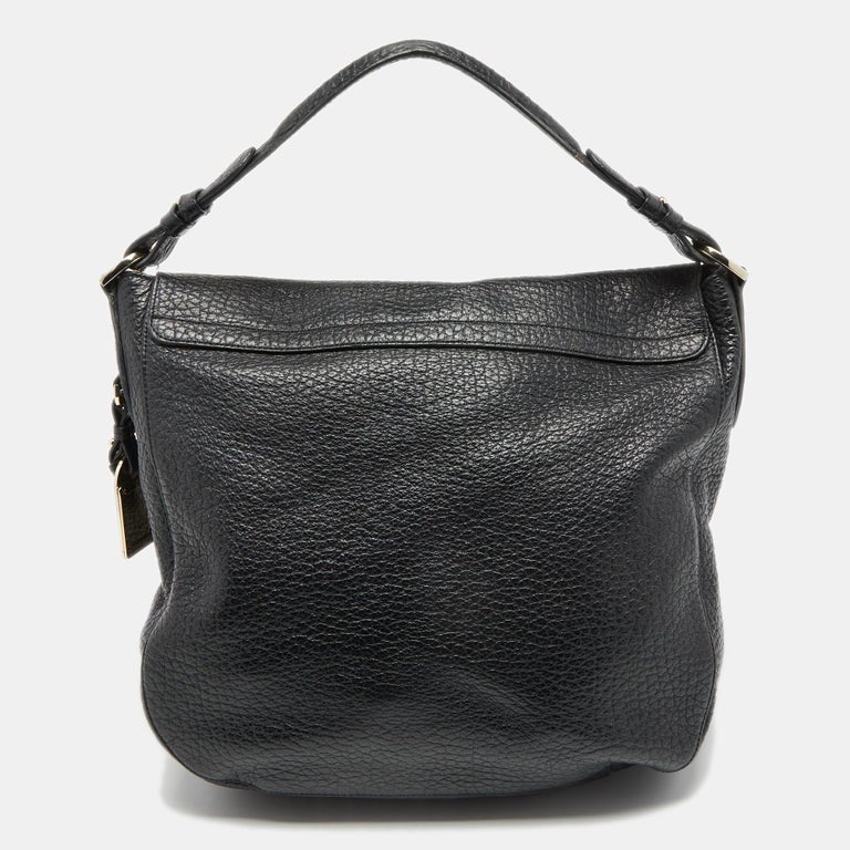Mulberry Black Textured Leather Postman Lock Hobo For Sale at 1stDibs
