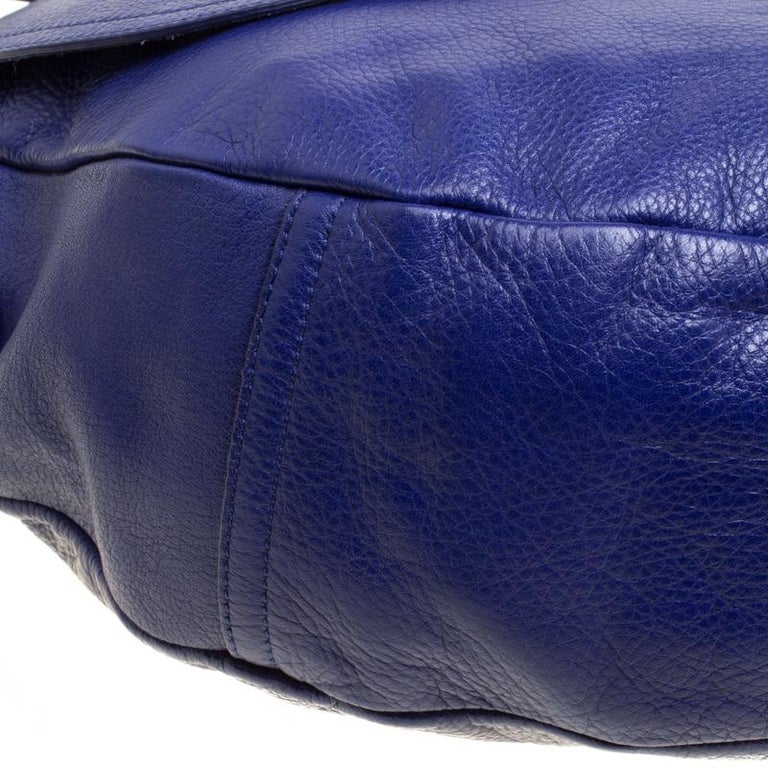 Mulberry Blue Grained Leather Daria Shoulder Bag For Sale at 1stDibs ...