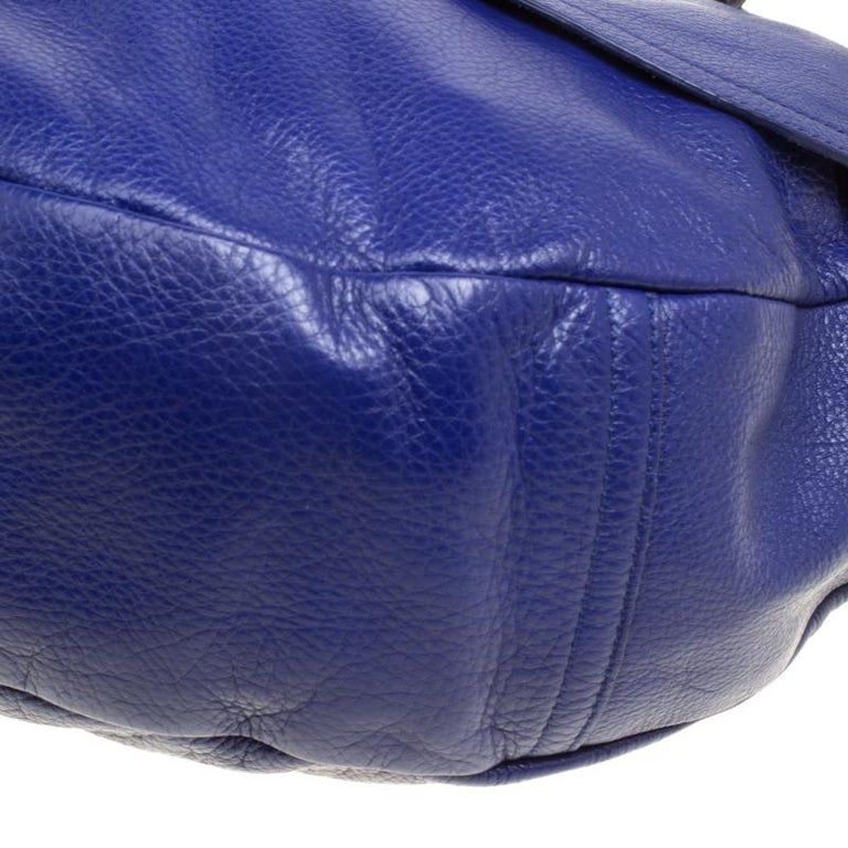 Mulberry Blue Grained Leather Daria Shoulder Bag For Sale at 1stDibs ...