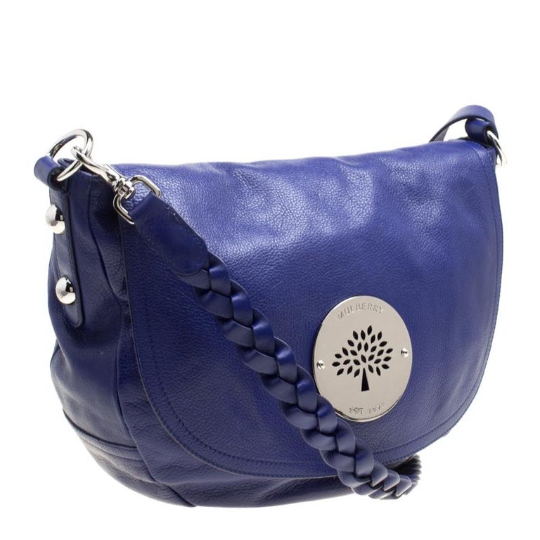 Mulberry Blue Grained Leather Daria Shoulder Bag For Sale at 1stDibs ...