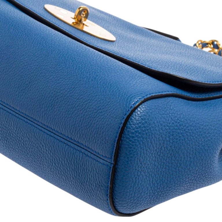 Mulberry Blue Leather Medium Lily Shoulder Bag at 1stDibs