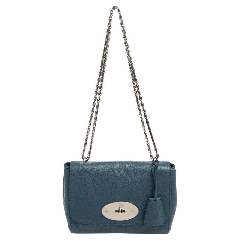 Mulberry Blue Leather Small Lily Shoulder Bag at 1stDibs