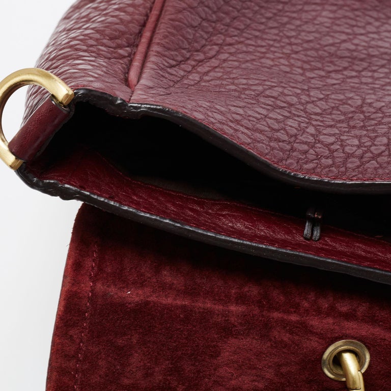 Mulberry Burgundy Grained Leather Polly Push Lock Top Handle Bag For ...