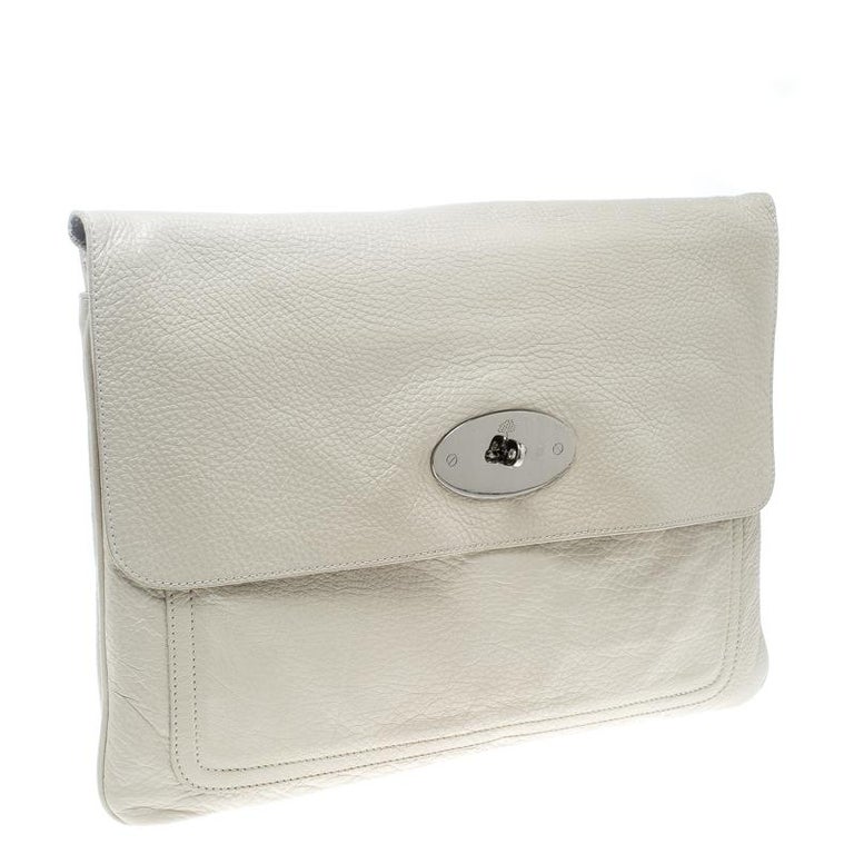 Mulberry Cream Leather Clutch For Sale at 1stDibs | cream mulberry clutch
