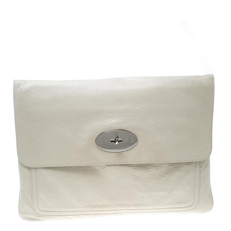 Mulberry Cream Leather Clutch For Sale at 1stDibs | cream mulberry clutch