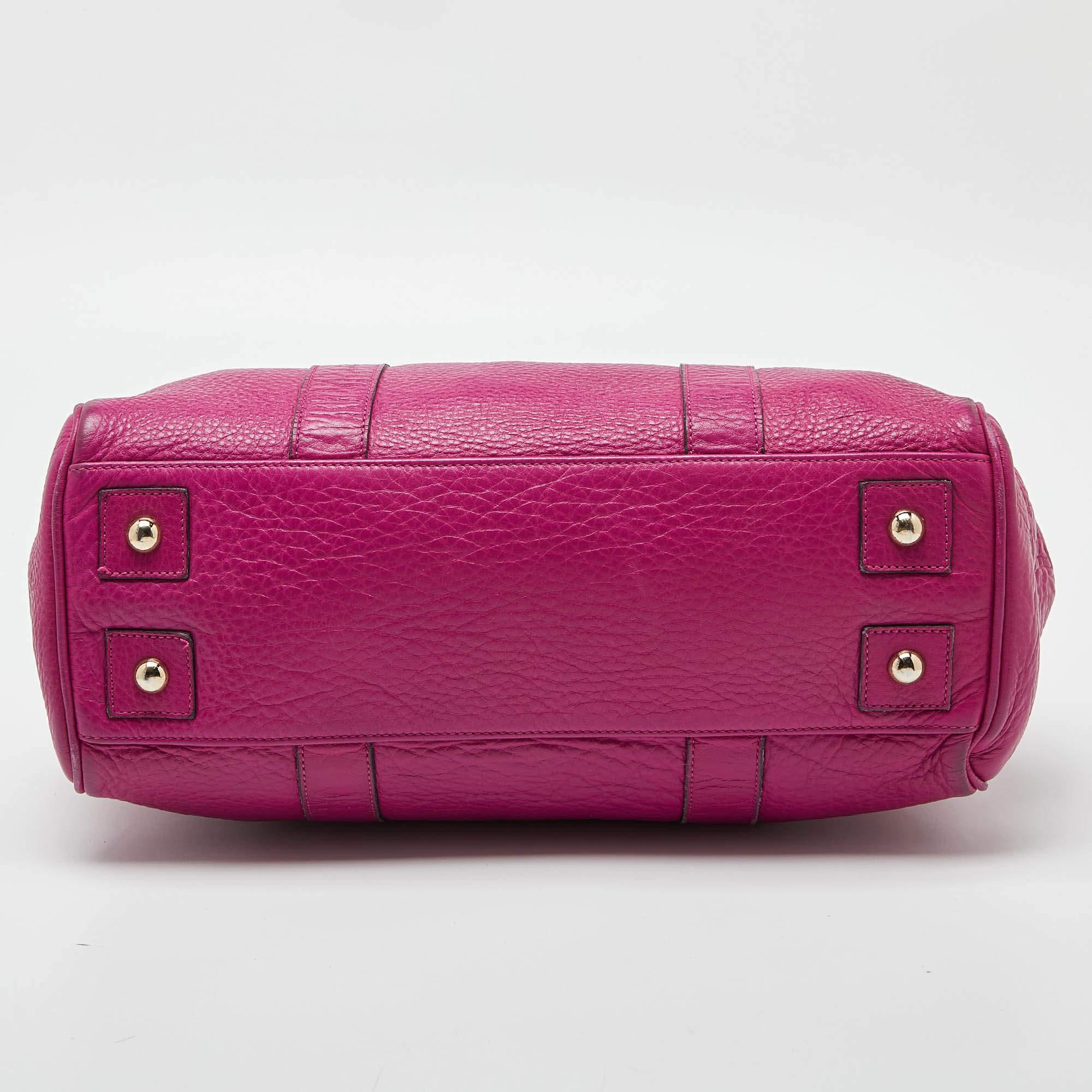 Mulberry Fuschia Grained Leather Bayswater Satchel For Sale at 1stDibs