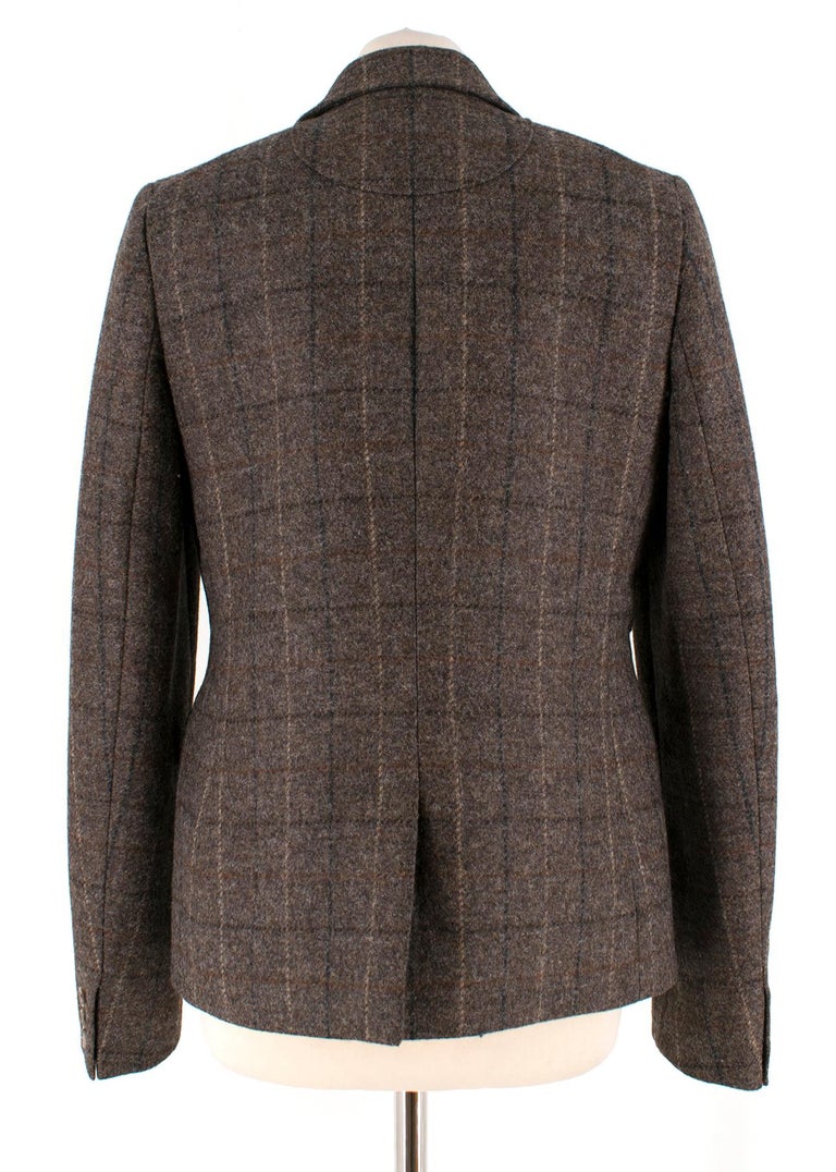 Mulberry game-applique double-breasted wool-tweed jacket US 6 For Sale ...