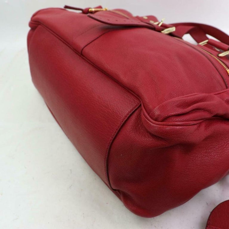 Mulberry Mabel 871392 Red Leather Shoulder Bag at 1stDibs