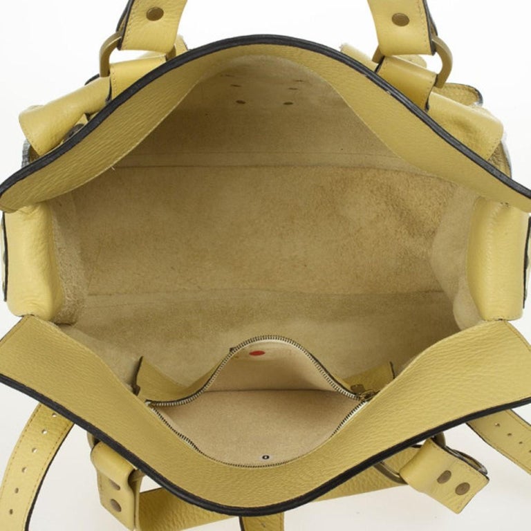 Mulberry Pale Yellow Leather Roxanne Satchel at 1stDibs