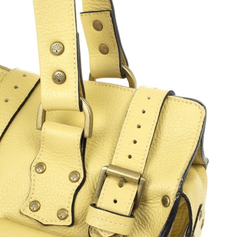 Mulberry Pale Yellow Leather Roxanne Satchel at 1stDibs