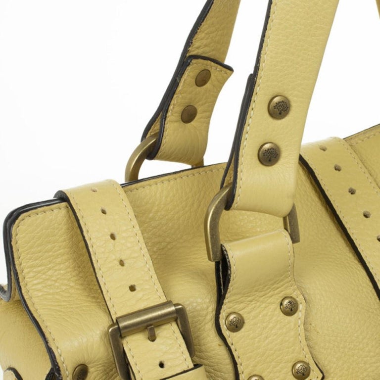 Mulberry Pale Yellow Leather Roxanne Satchel at 1stDibs