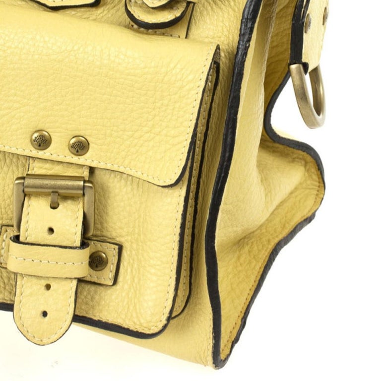 Mulberry Pale Yellow Leather Roxanne Satchel at 1stDibs