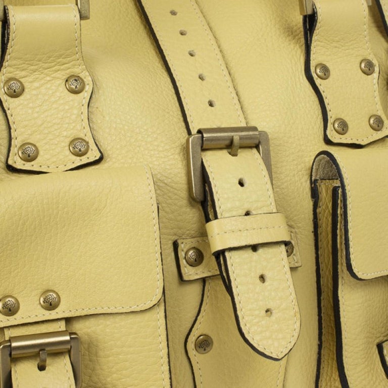 Mulberry Pale Yellow Leather Roxanne Satchel at 1stDibs