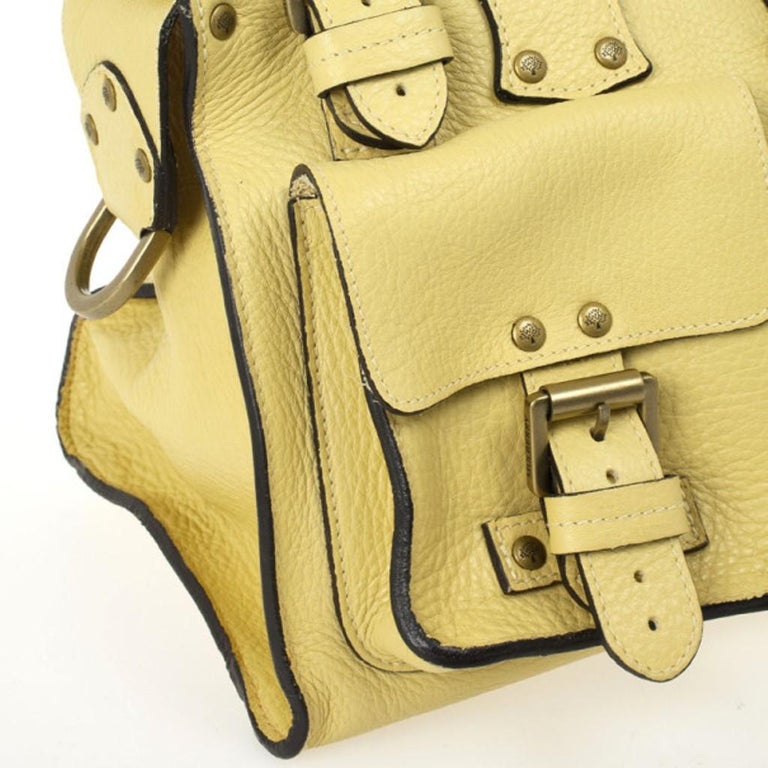 Mulberry Pale Yellow Leather Roxanne Satchel at 1stDibs