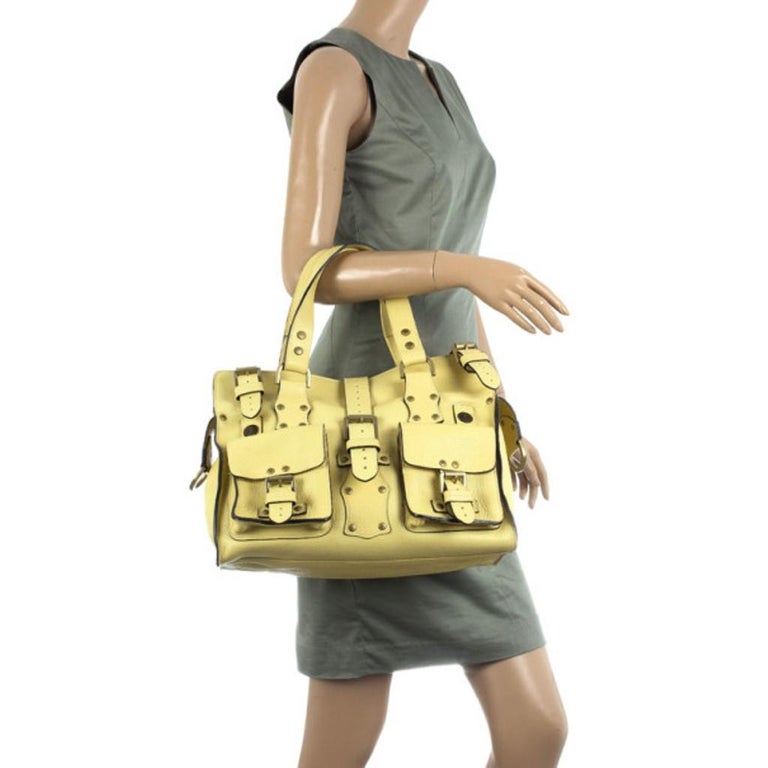 Mulberry Pale Yellow Leather Roxanne Satchel at 1stDibs