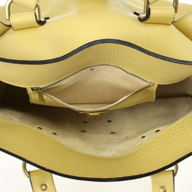 Mulberry Pale Yellow Leather Roxanne Satchel at 1stDibs