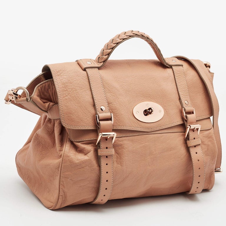 Mulberry Peach Leather Oversized Alexa Satchel For Sale at 1stDibs