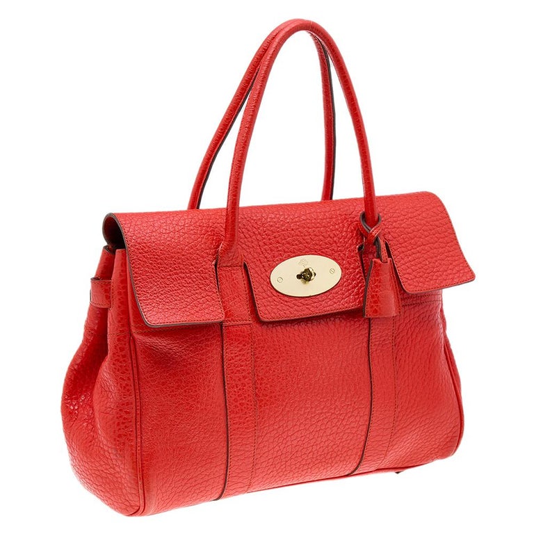 Mulberry Red Leather Bayswater Satchel at 1stDibs