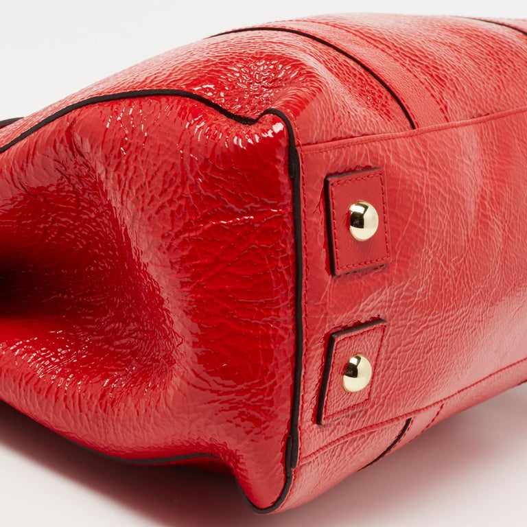 Mulberry Red Patent Leather Bayswater Satchel at 1stDibs
