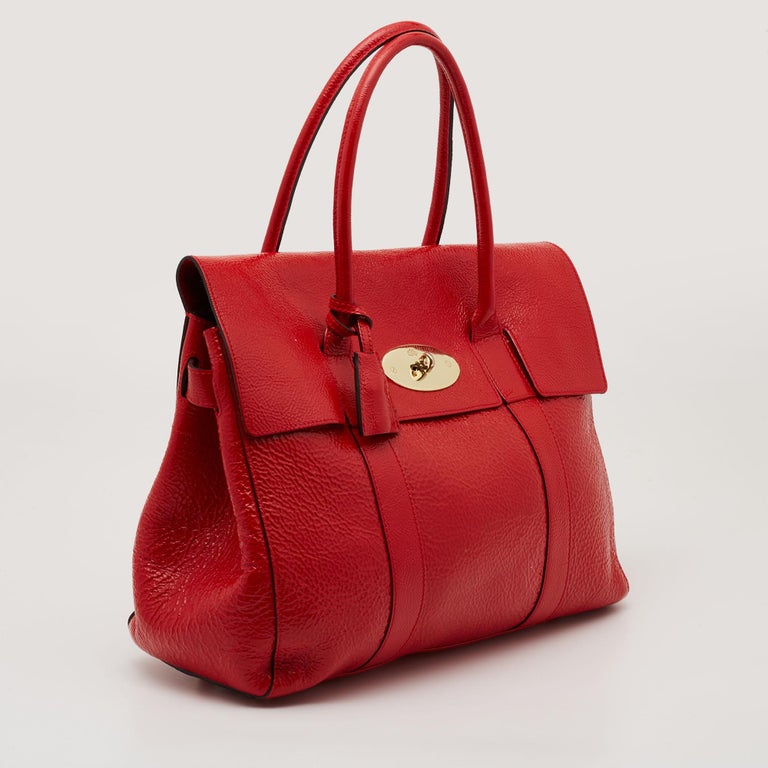 Mulberry Red Patent Leather Bayswater Satchel at 1stDibs