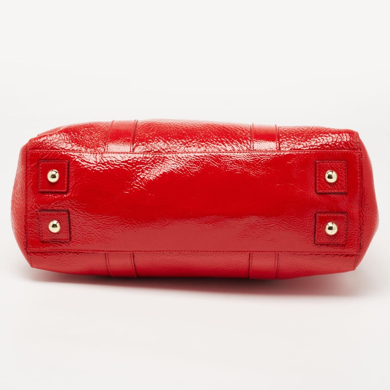 Mulberry Red Patent Leather Bayswater Satchel at 1stDibs