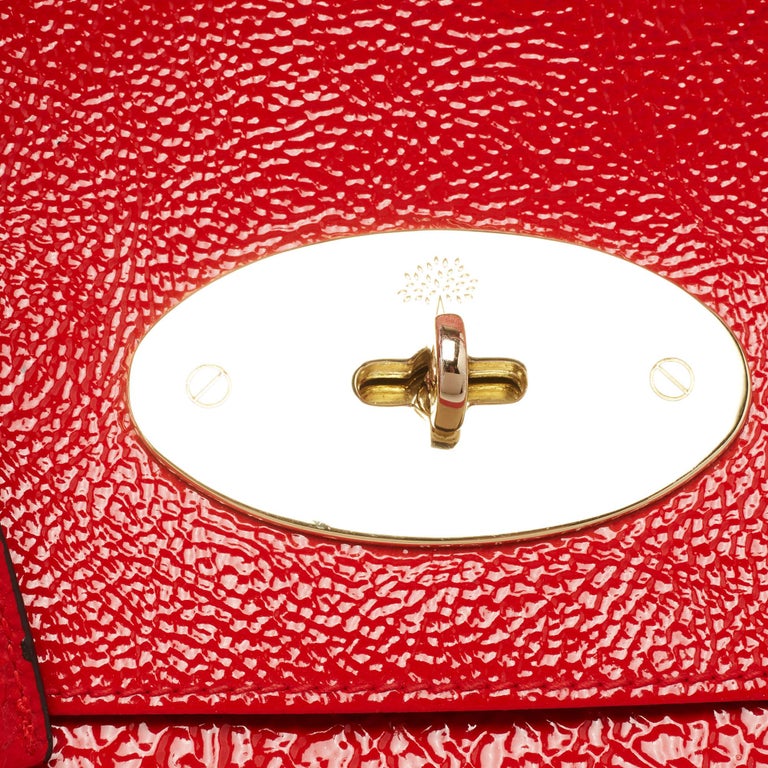 Mulberry Red Patent Leather Bayswater Satchel at 1stDibs