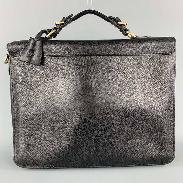 MULBERRY Solid Black Leather Briefcase Bag at 1stDibs | mulberry briefcase