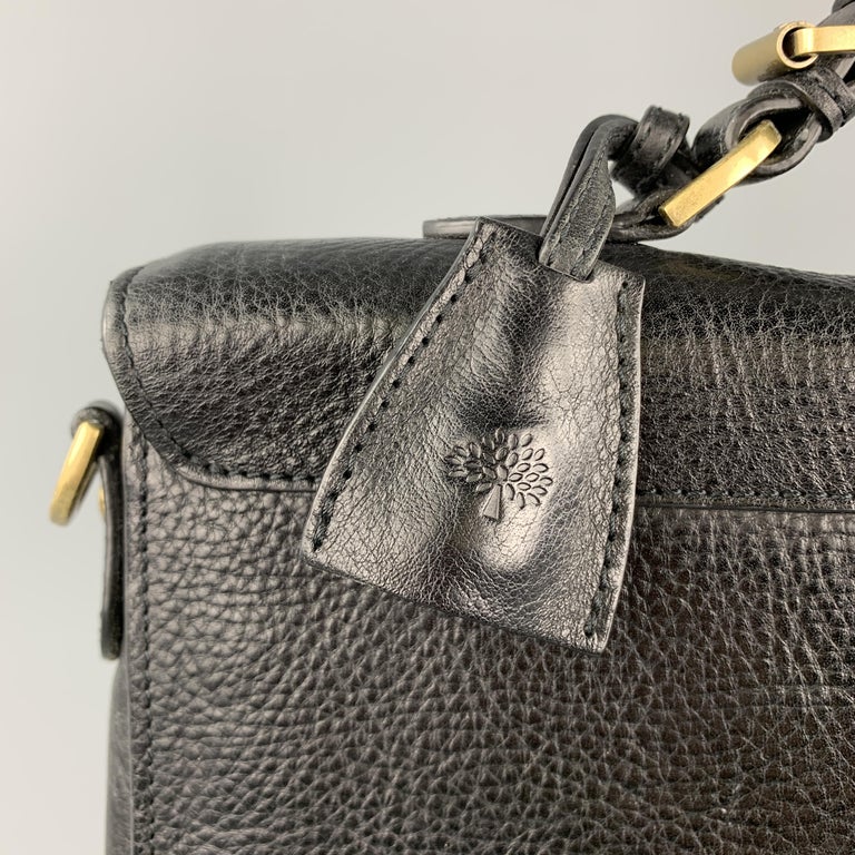 MULBERRY Solid Black Leather Briefcase Bag at 1stDibs | mulberry briefcase