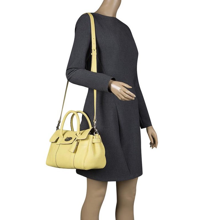 Mulberry Yellow Grain Leather Small Bayswater Satchel For Sale at ...