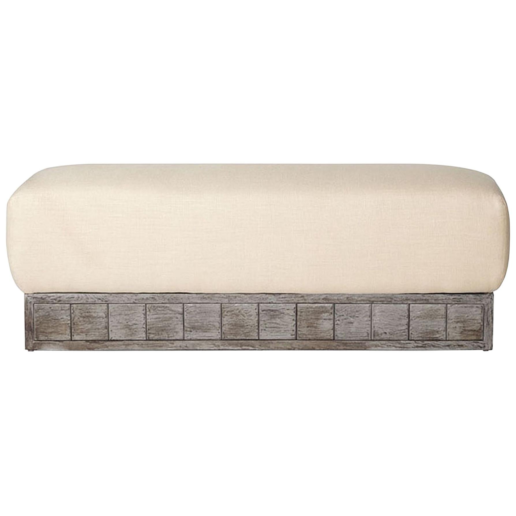 Mulholland Bench in Lacquered Fog Gray and Ivory by Innova Luxuxy Group ...