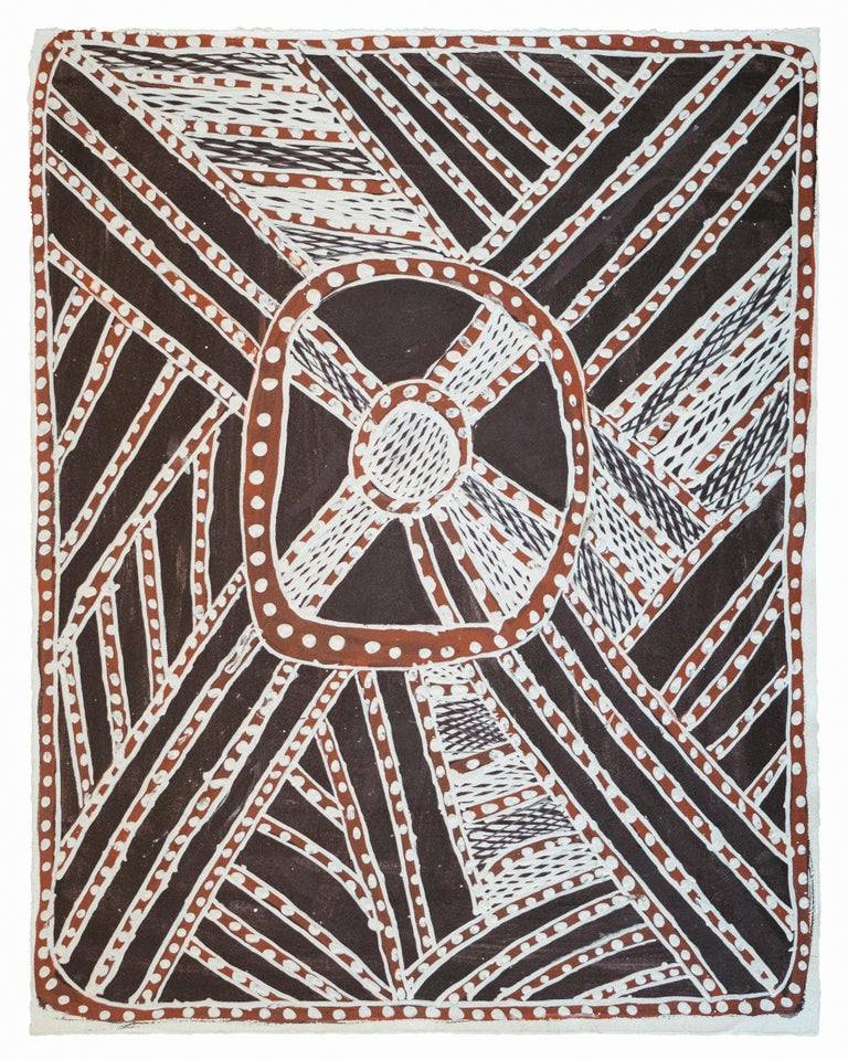 Mulkun Wirrpanda - "Untitled IV" Aboriginal Earth Pigment on Paper ...