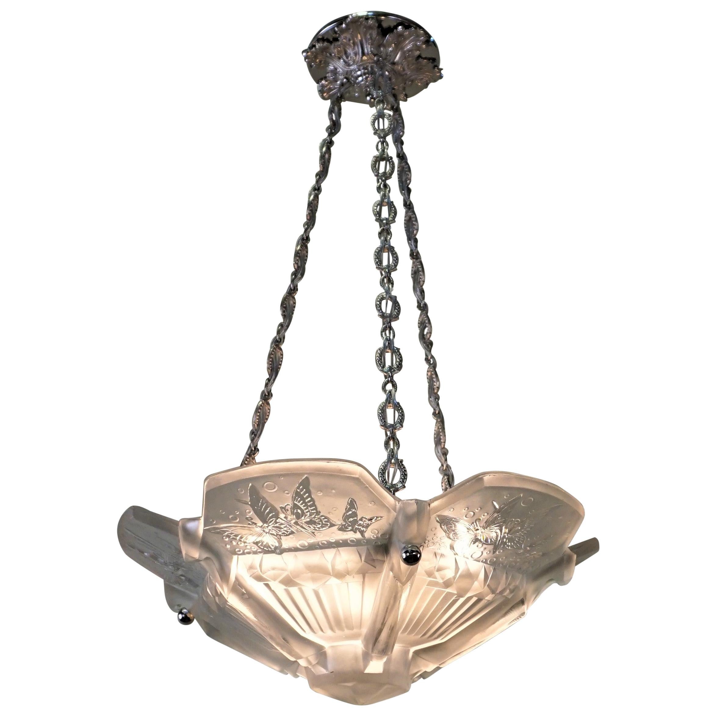 Muller Freres 1930s Art Deco Chandelier at 1stDibs