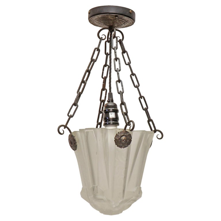 Muller Frères Deco Pendant Light For Sale at 1stDibs