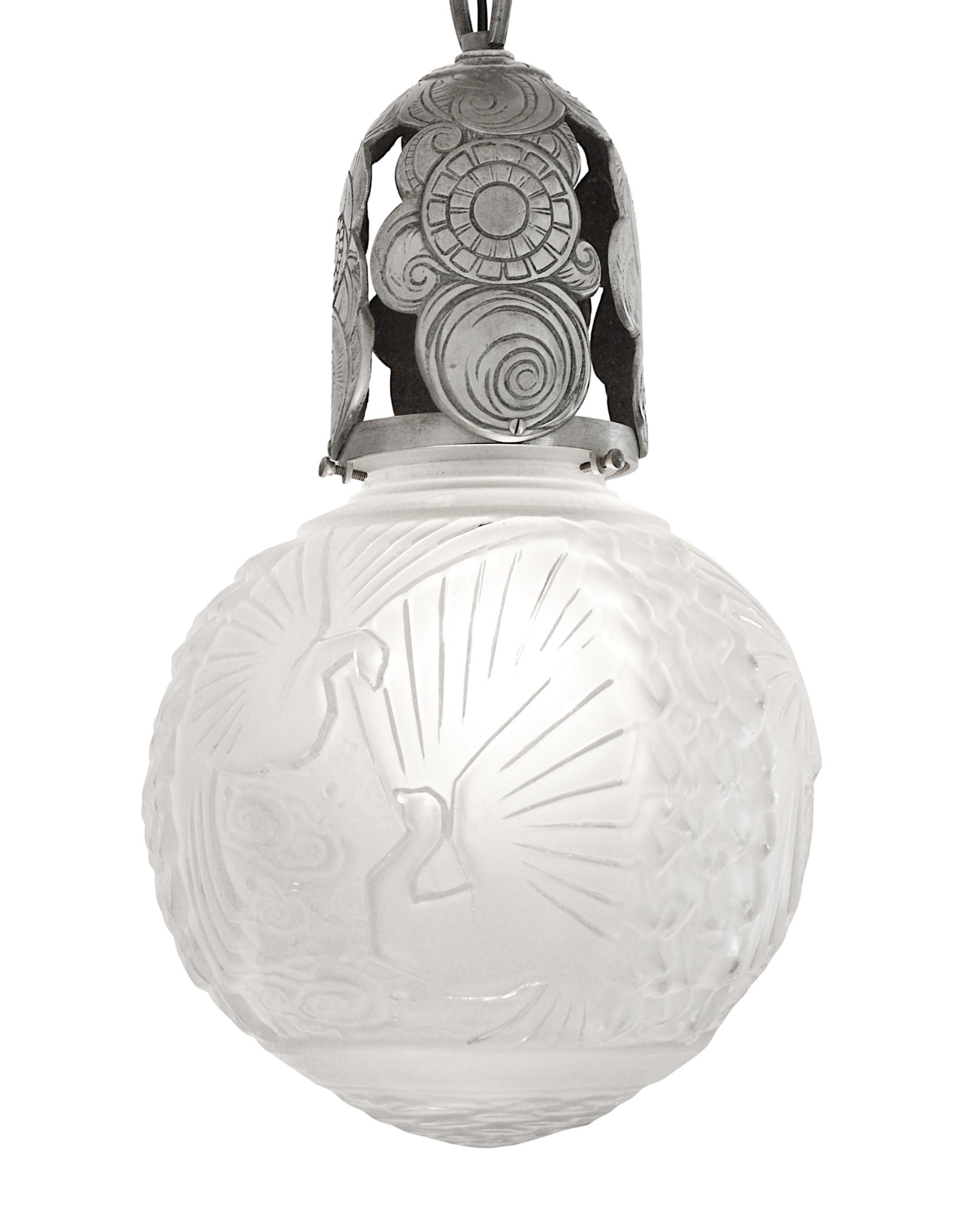 Muller Freres French Art Deco Bird Ceiling-Light, ca.1925 For Sale at ...