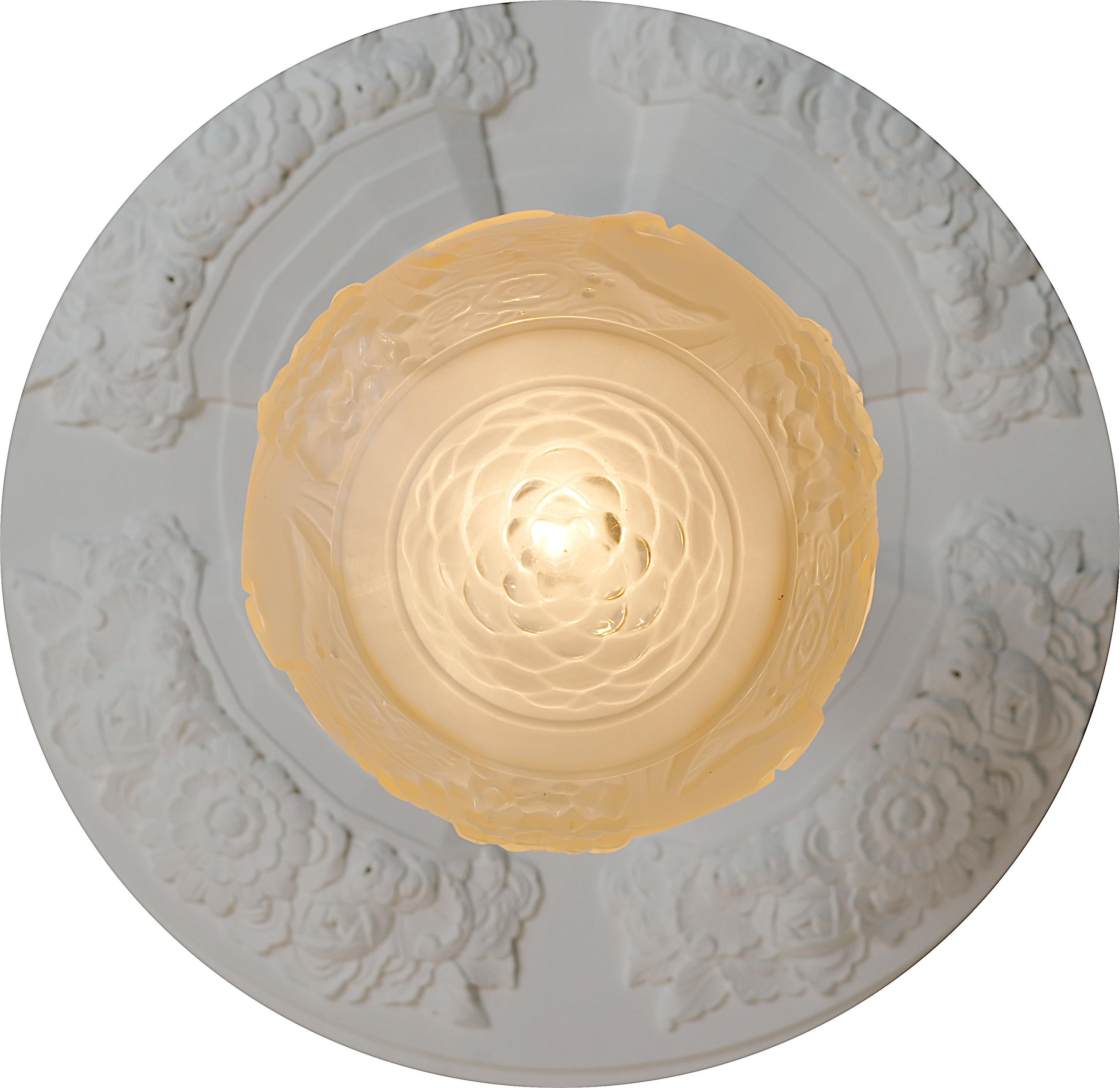 MULLER FRERES French Art Deco Bird Ceiling-light, ca.1925 For Sale at ...