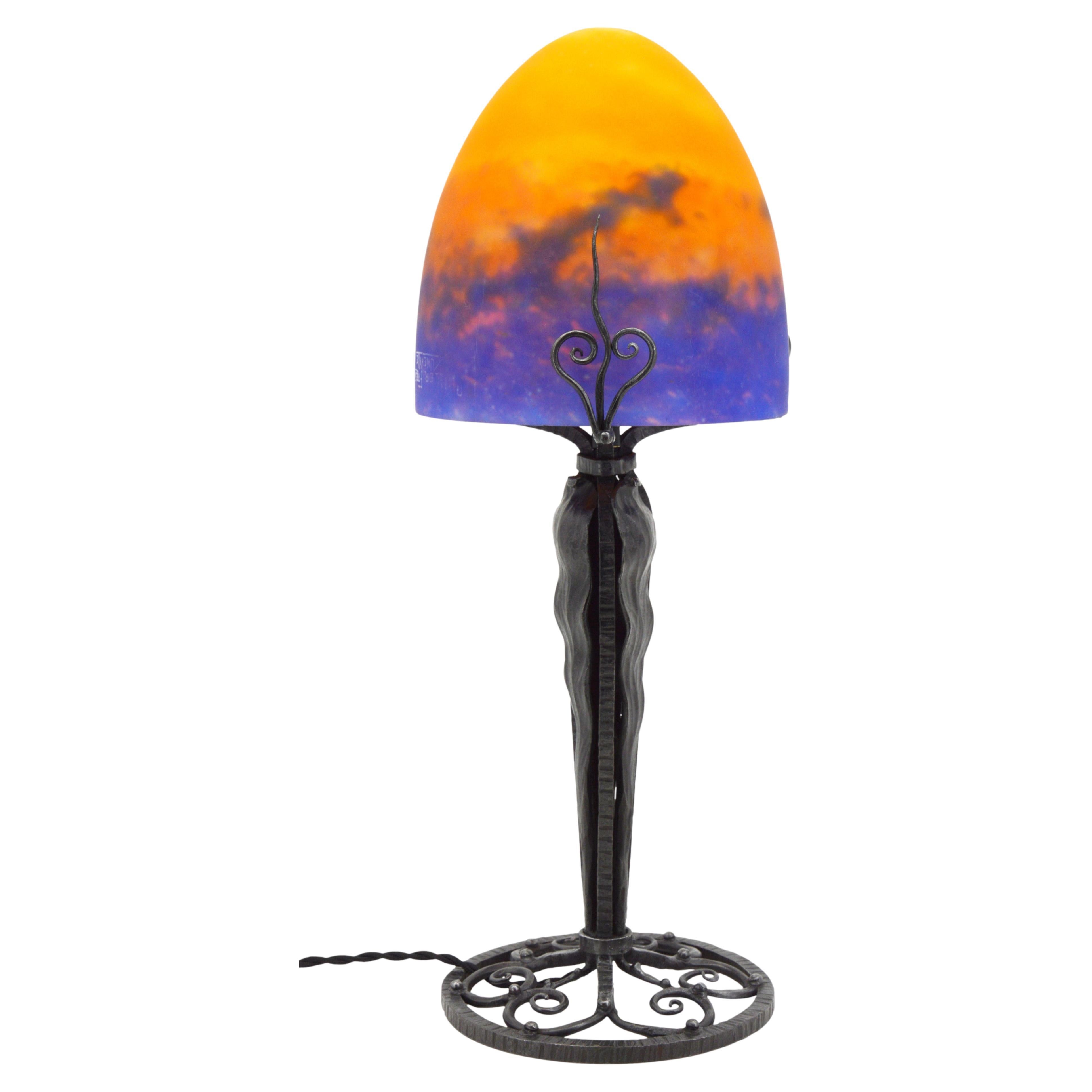 MULLER FRERES and G.MARCHAND French Art DecoDesk / Table Lamp, ca.1920 ...