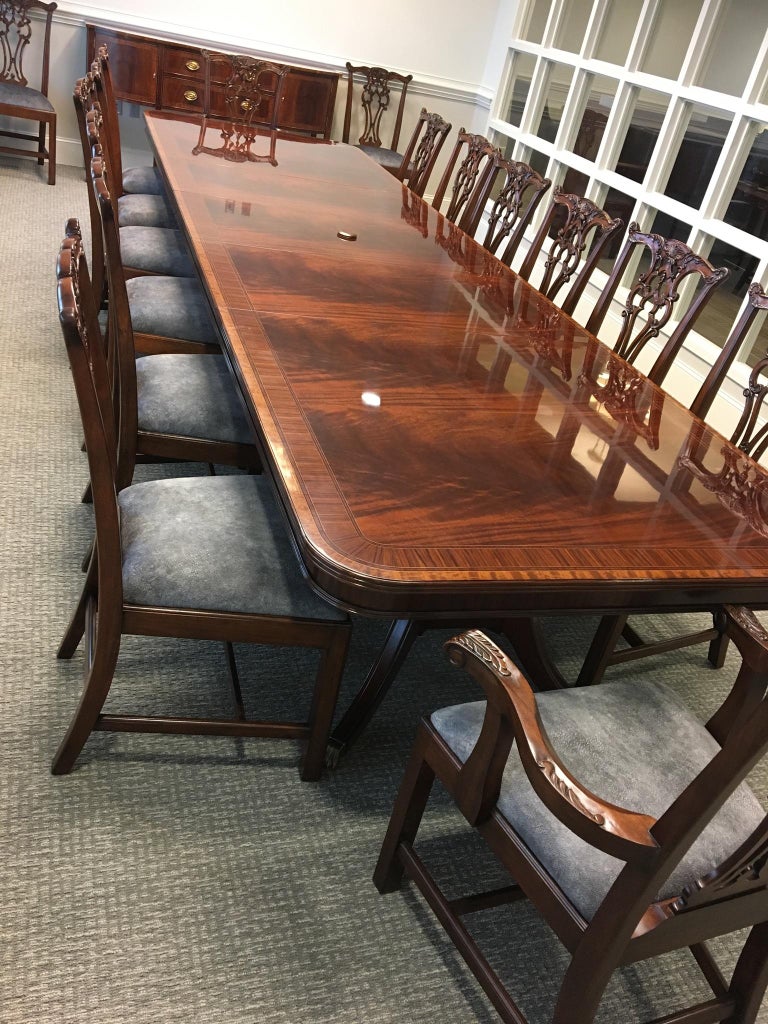 Multi-Banded 14 Ft. Mahogany Regency Style Dining Table by Leighton ...