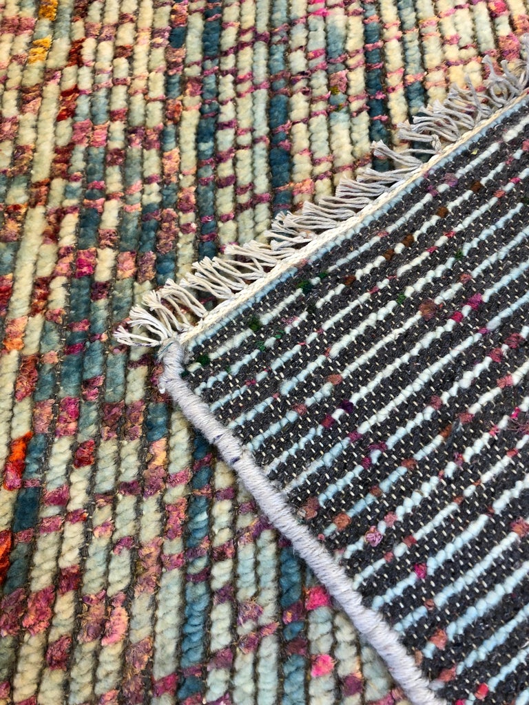 Multi-Color Criss-Cross Design Area Rug For Sale at 1stDibs