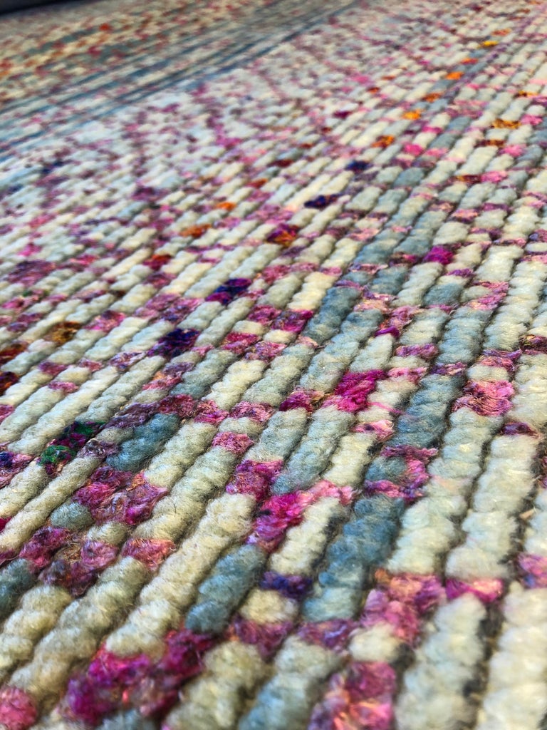 Multi-Color Criss-Cross Design Area Rug For Sale at 1stDibs