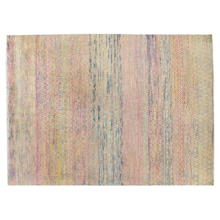 Multi-Color Criss-Cross Design Area Rug For Sale at 1stDibs