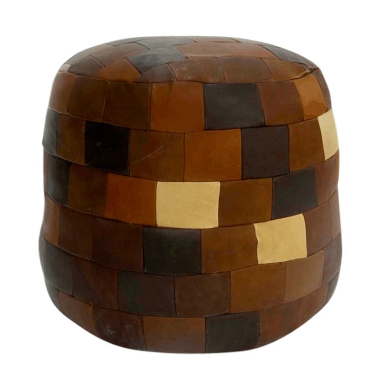 Multi-Color De Sede Patchwork Leather Ottoman For Sale at 1stDibs