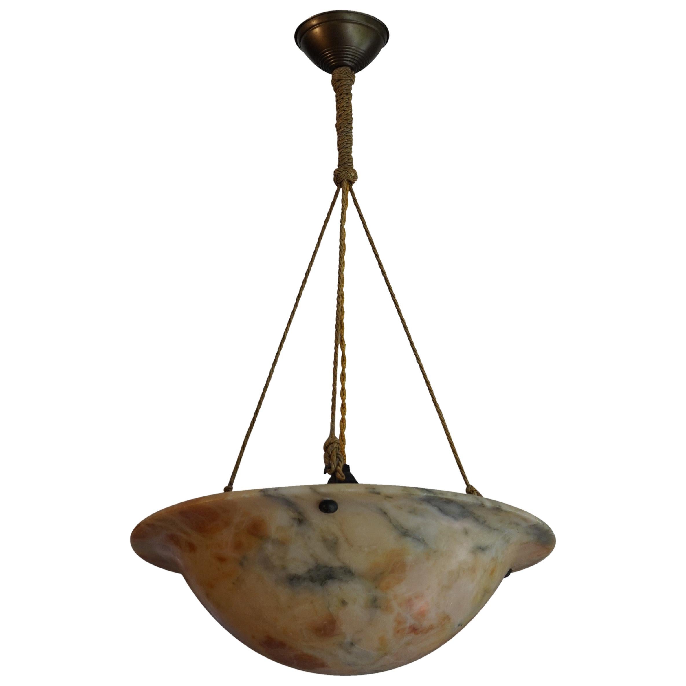 Alabaster Pendant Style Hanging Light Fixture at 1stDibs