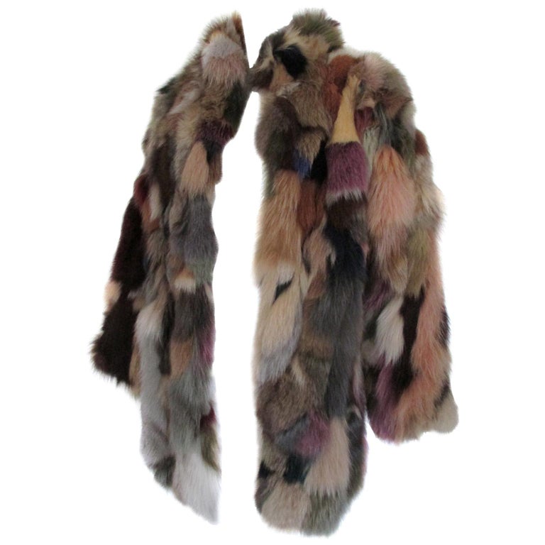 Multi color Fox Fur Coat at 1stDibs